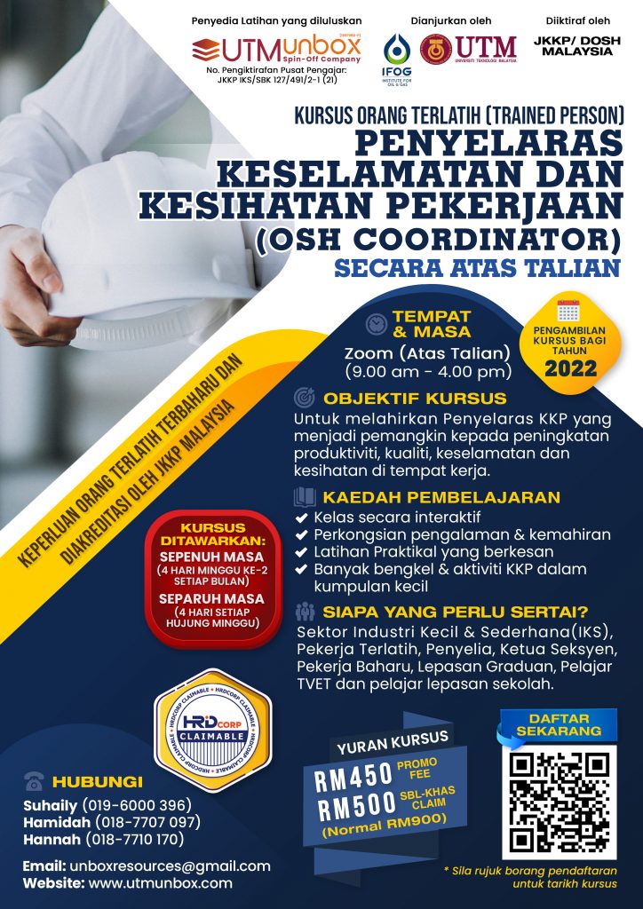 KURSUS KOMPETENSI PENYELARAS KKP @ OSH-COORDINATOR (ONLINE PART-TIME ...